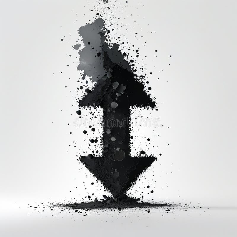 Dynamic Black Powder Arrows Signify Movement and Contrast on a ...