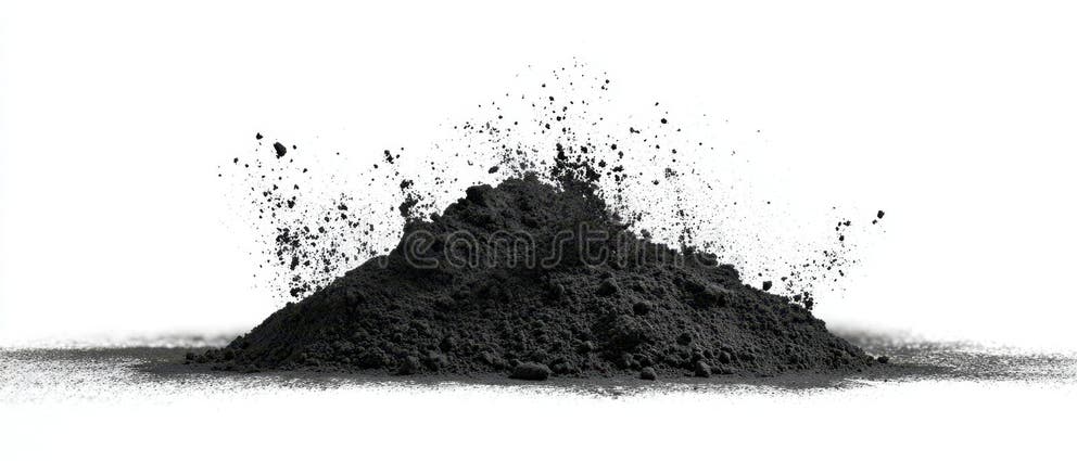 The Black Powder Mound Explodes in an Artistic Display of Particles. AI ...