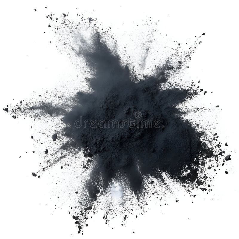Black Powder Splash Isolated on White Background Stock Illustration ...