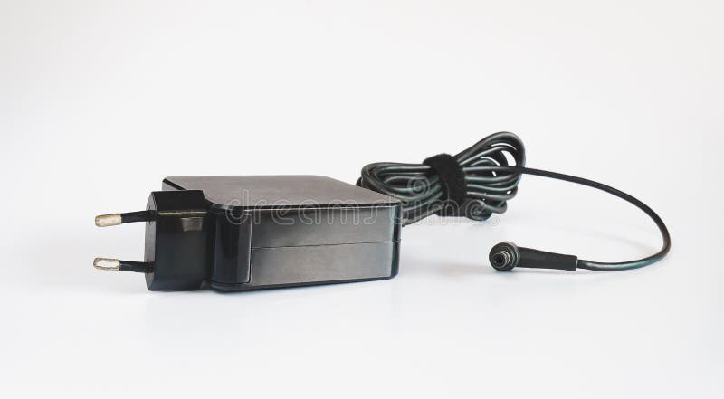 Black Power Ac To Dc Adaptor. Power Adapter of Computer Stock Photo ...