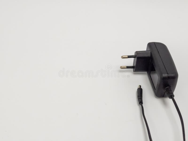 Black Power Adapter Cable Plain White Background Stock Photos - Free ...