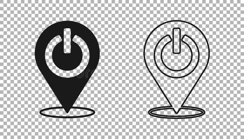 Black Power Button Icon Isolated on Transparent Background. Start Sign ...