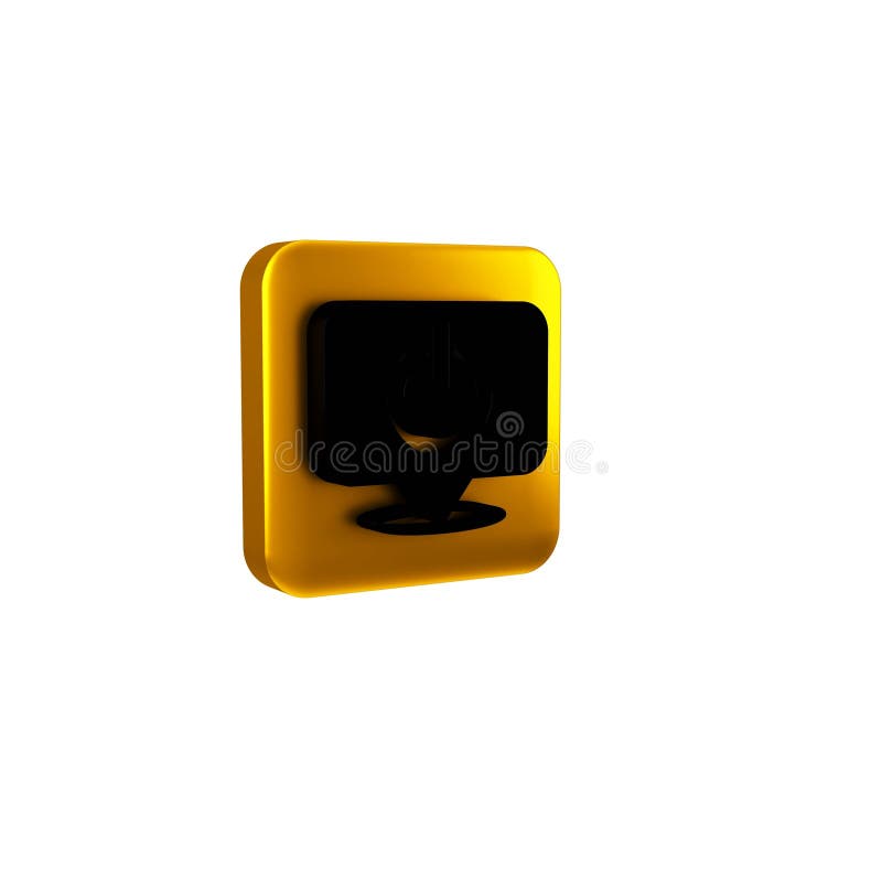 Black Power Button Icon Isolated on Transparent Background. Start Sign ...