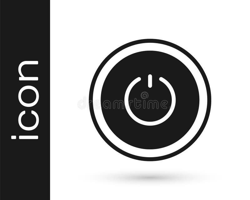 Black Power Button Icon Isolated on Transparent Background. Start Sign ...