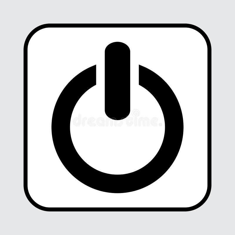 Black Power Button Icon. Vector Stock Illustration - Illustration of ...