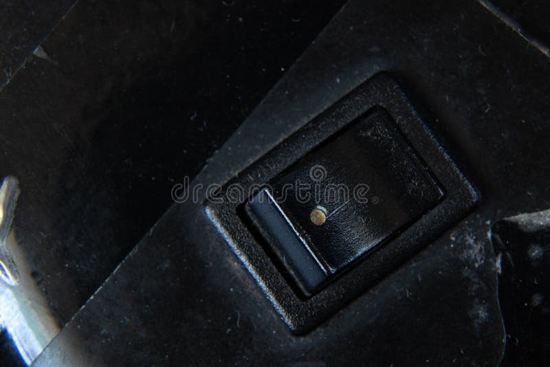 Black Power Button on Plastic Lamps Close-up Stock Image - Image of ...