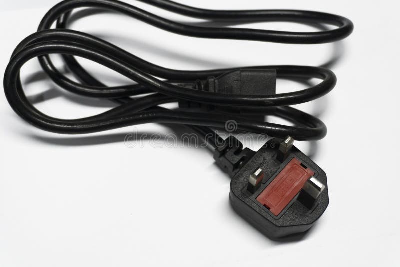 Black Power Cable with Plug and Socket on White. Stock Photo - Image of ...