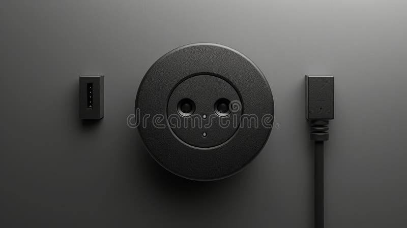 Black Power Cable and Socket Isolated on White Background Stock ...