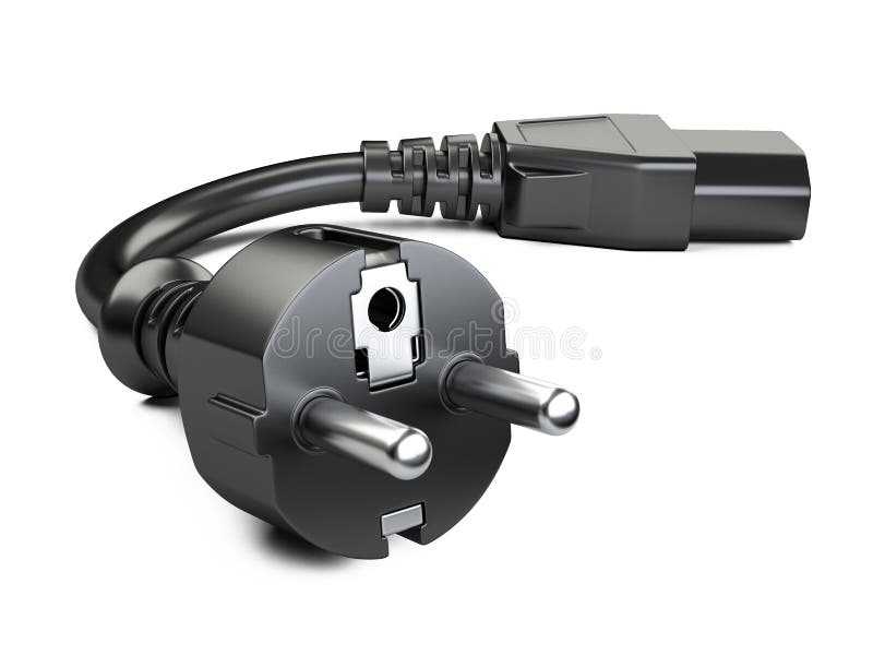 Black power plug stock illustration. Illustration of plug - 49957635