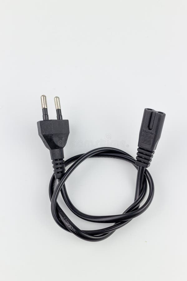 Black Power Plug Isolated on White Background. Clipping Path Included ...