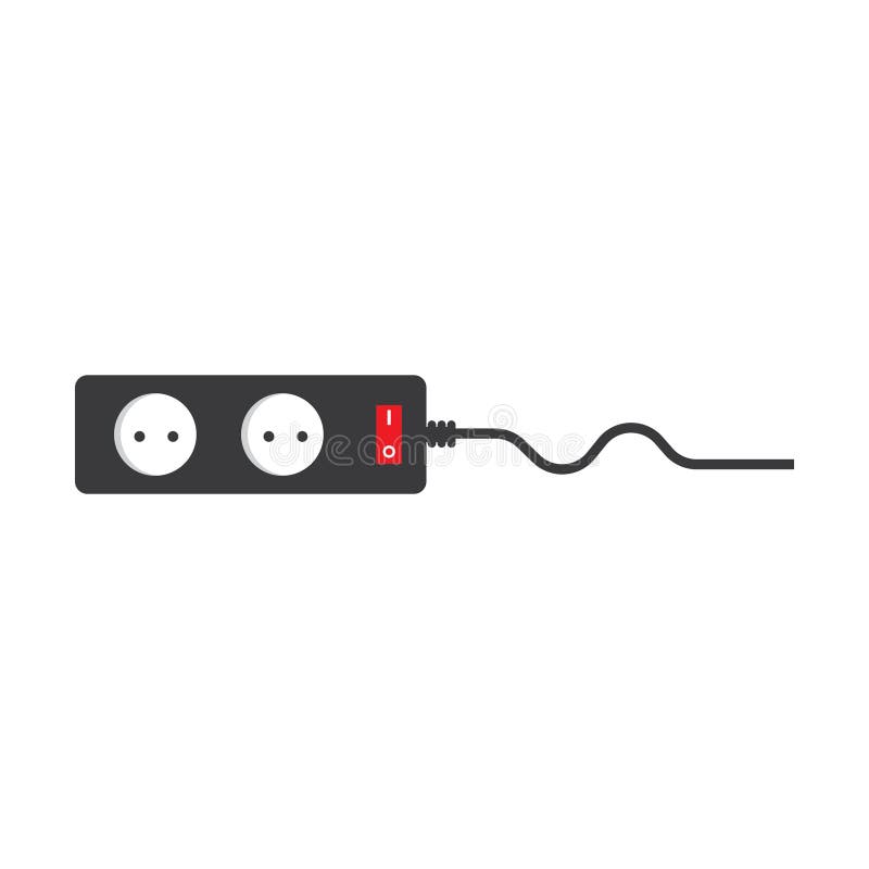 Black power strip stock illustration. Illustration of modern - 378012729
