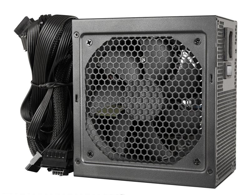 Black Power Supply Unit Close-up Stock Photo - Image of switch, metal ...