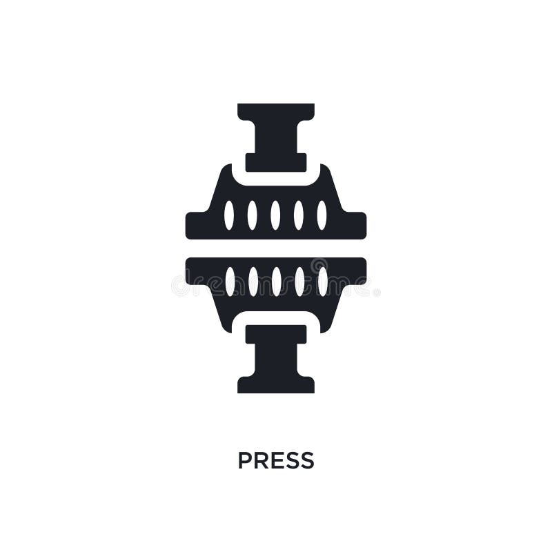 Black Press Isolated Vector Icon Simple Element Illustration From