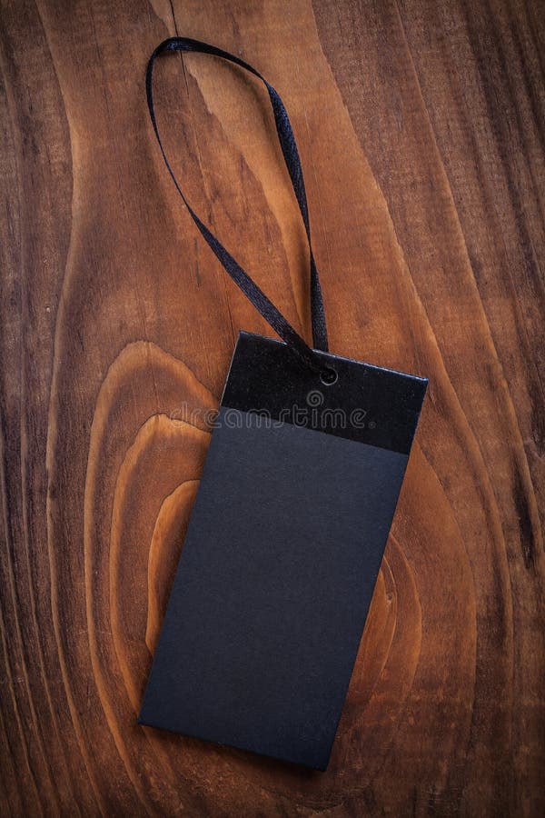 Black Price Label Tag on Old Wooden Board Stock Image - Image of desk ...