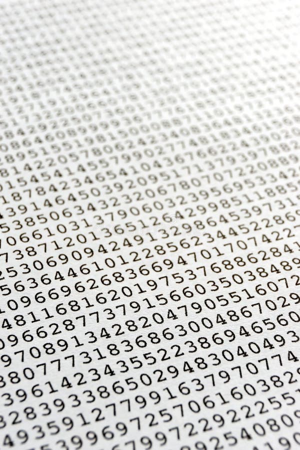 Black Printed Random Monospace Numbers on White Pape Stock Photo ...