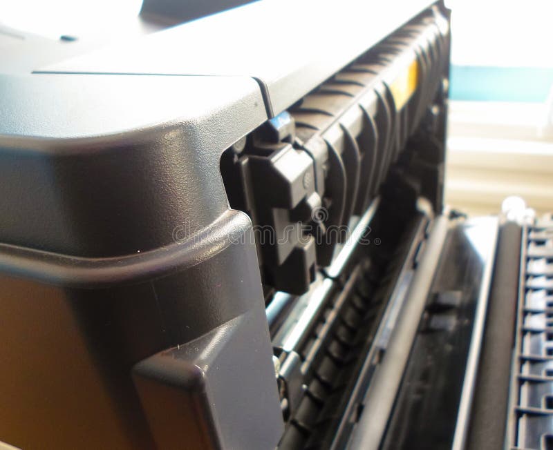 Black Printer, Closeup Printer. Printer Back Open Cover Stock Photo ...