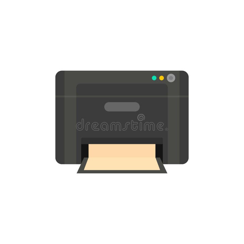 Black Printer Icon, Flat Style Stock Vector - Illustration of media ...