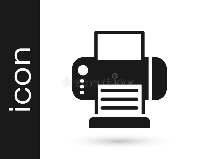 Black Printer Icon Isolated on Yellow Background. Vector Stock ...