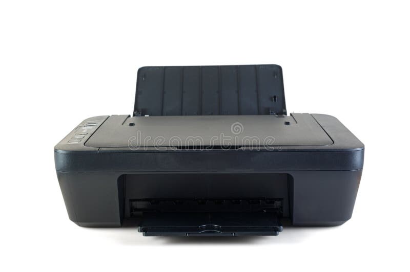 Black printer on white stock image. Image of studio - 112385931