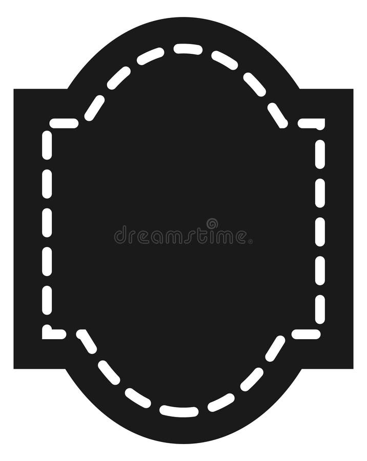 Black Product Label Template. Decorative Empty Patch Stock Vector ...