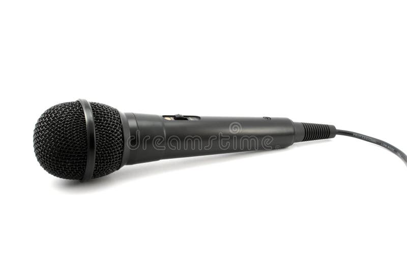 Black Professional Microphone Isolated Stock Photo - Image of stage ...