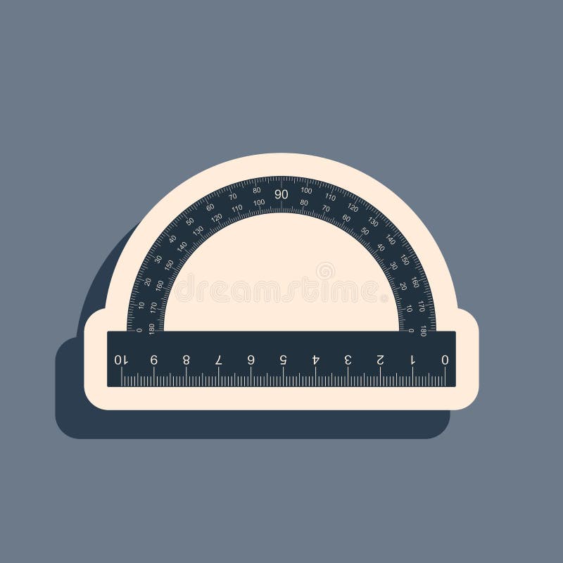 Black Protractor Grid for Measuring Degrees Icon Isolated on Grey ...