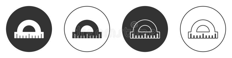 Black Protractor Grid for Measuring Degrees Icon Isolated on White ...