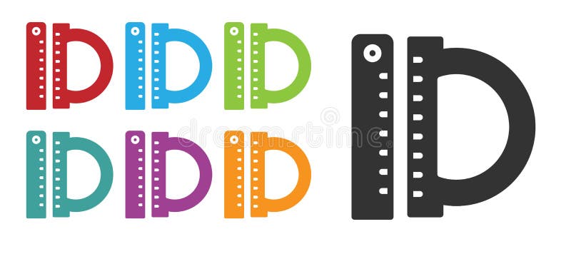 Black Protractor Grid for Measuring Degrees Icon Isolated on White ...