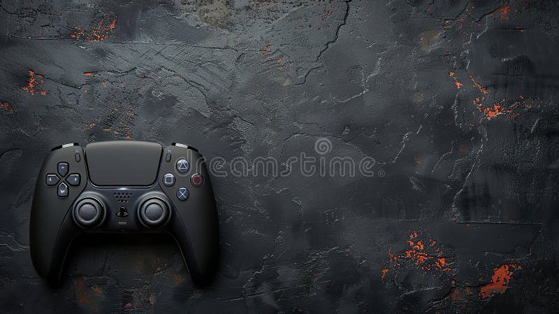 Black PS5 Controller on Dark Background Stock Illustration ...