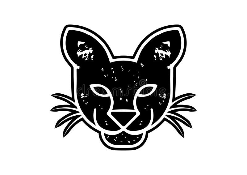 Black Puma Head Logo Icon Flat Design Vector Stock Vector ...