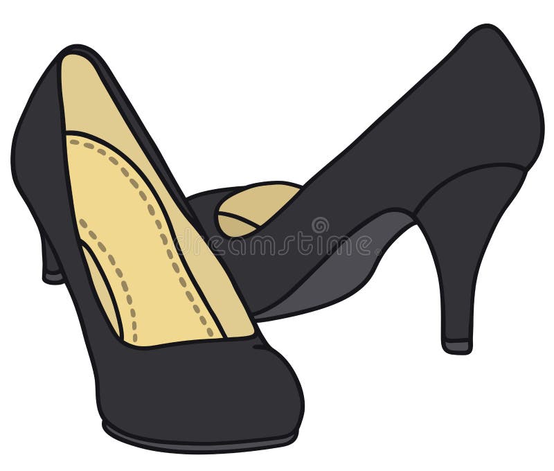 Black pumps stock vector. Illustration of girl, mode - 52052394