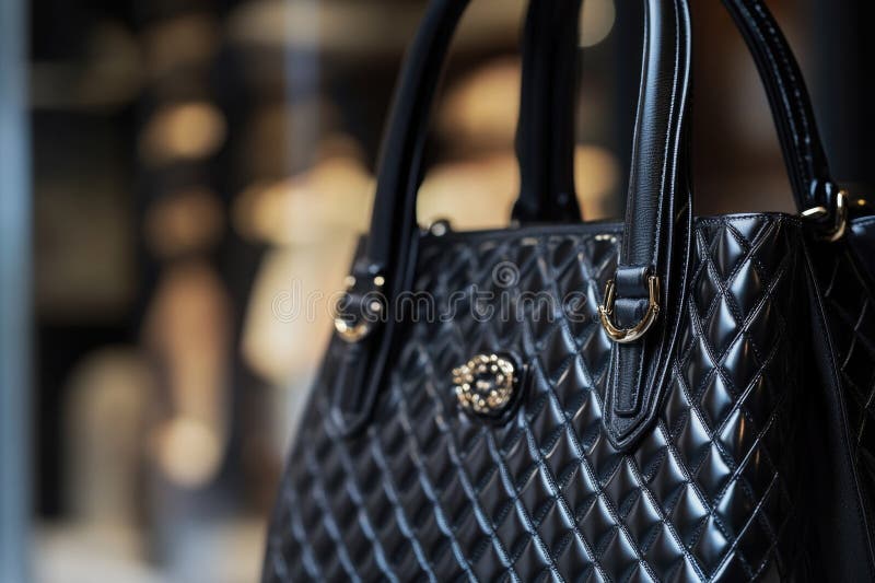 A Black Purse Sits on a Table, Ready To Be Grabbed Stock Photo - Image ...