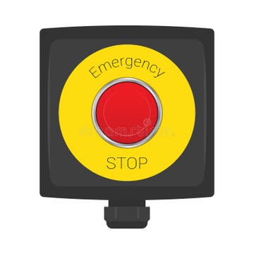 Black Push Button Station Switch with Emergency Stop Button Stock ...
