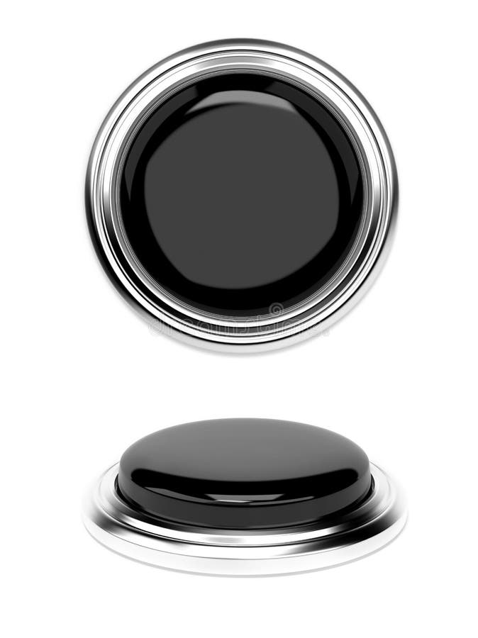Black Push Button. Alarm Sign, Top View Stock Illustration ...