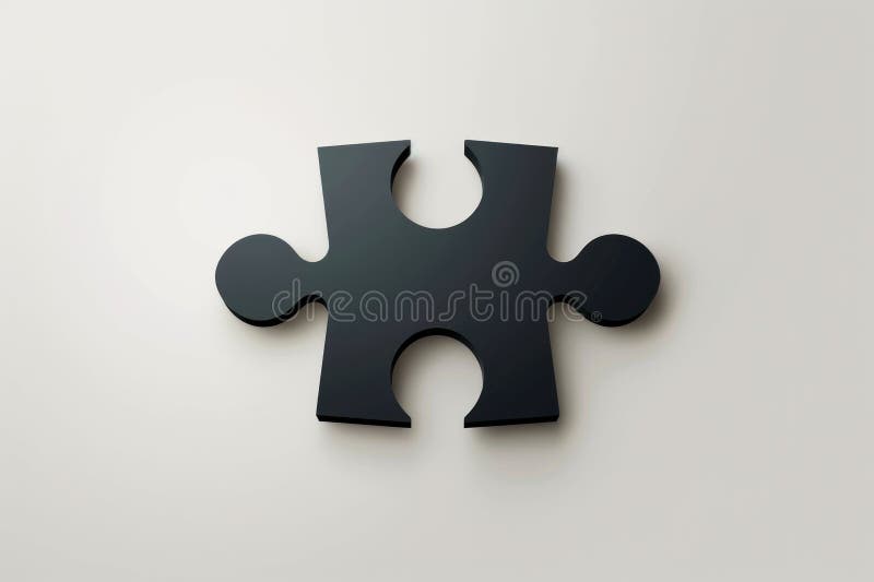 Black Puzzle Piece on White Background Minimalist Design for Creativity ...