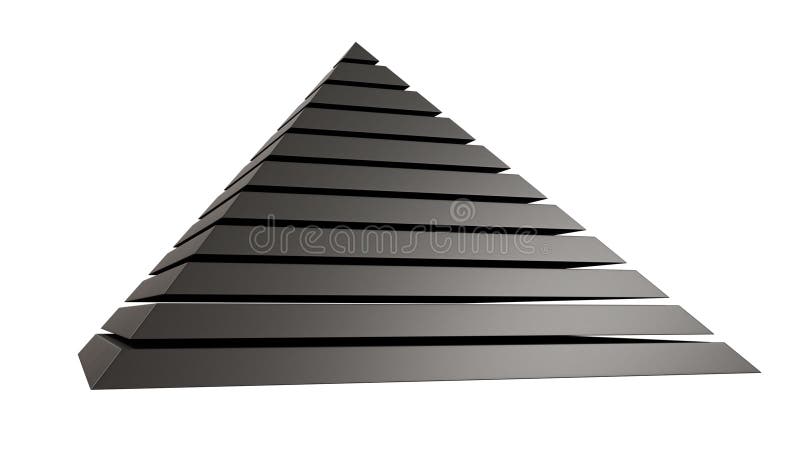 Black Pyramid Isolated on White. 3D Rendering Stock Illustration ...