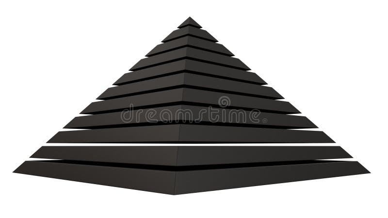 Black Pyramid of Cubes. Flat Vector Illustration Isolated on White ...