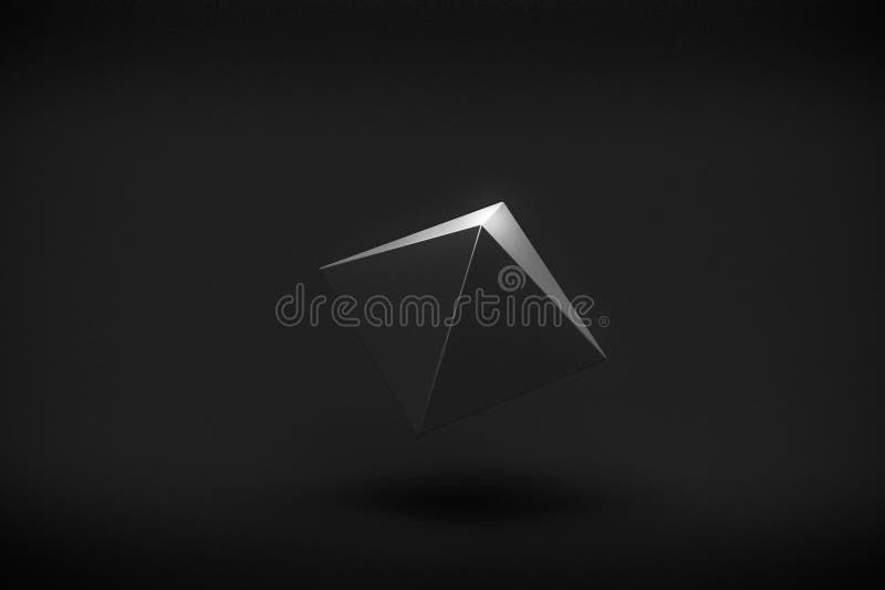 Black Pyramid Levitation on Black Background 3d Rendering Stock ...