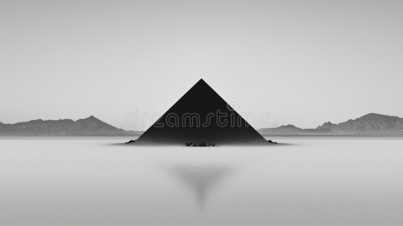 A Black Pyramid Sits in the Middle of a Vast, Flat Desert, with ...