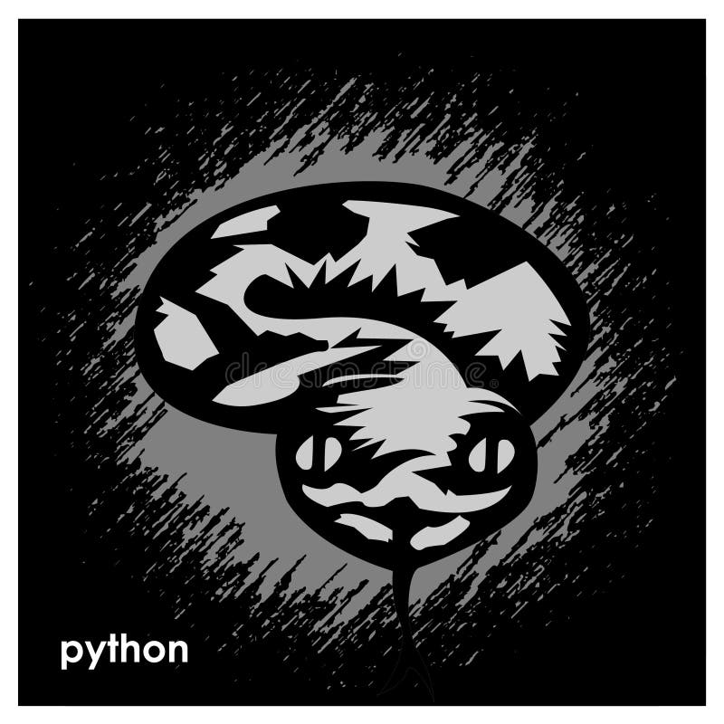 Black Python Logo Template. Black Python Monogram Stock Vector ...