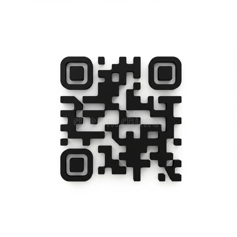 A Black QR Code with Prominent Patterns and Three Square Markers in the ...