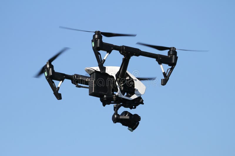 Black Quadcopter Helicopter Stock Image - Image of aerial, drone: 99640347