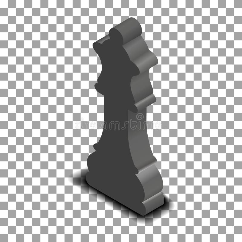 Black Queen Chess Piece in Isometric, Vector Illustration. Stock Vector ...