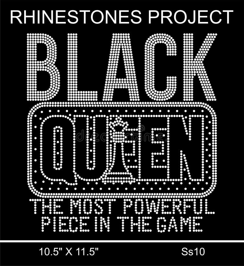 BLACK QUEEN Hotfix RHINESTONES SS10 Stock Vector - Illustration of ...