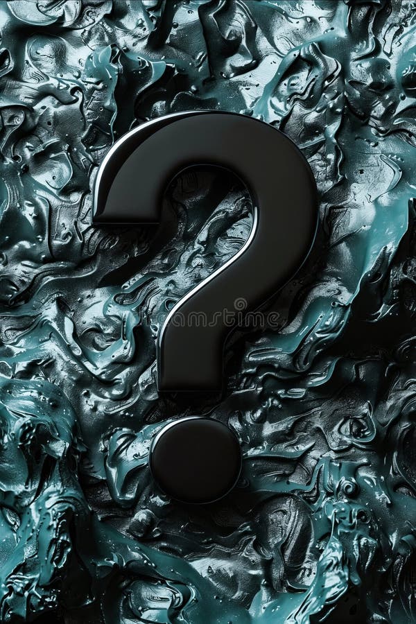 A Black Question Mark is on a Blue Background. Generative AI Stock ...