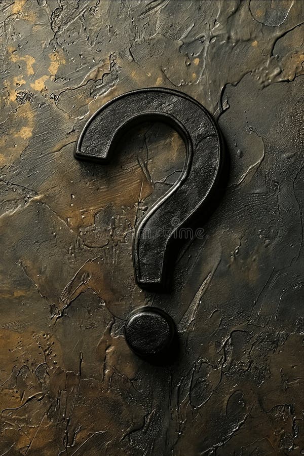 A Black Question Mark is on a Brown Surface. Generative AI Stock Image ...