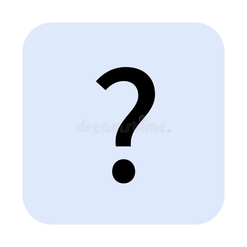 Black Question Mark on Light Blue Square Background for Queries and ...