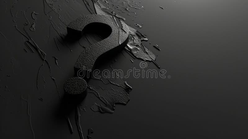 Black Question Mark on Dark Background Stock Illustration ...