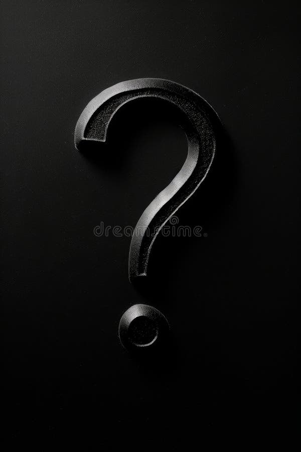 Black Question Mark on Dark Background Stock Illustration ...