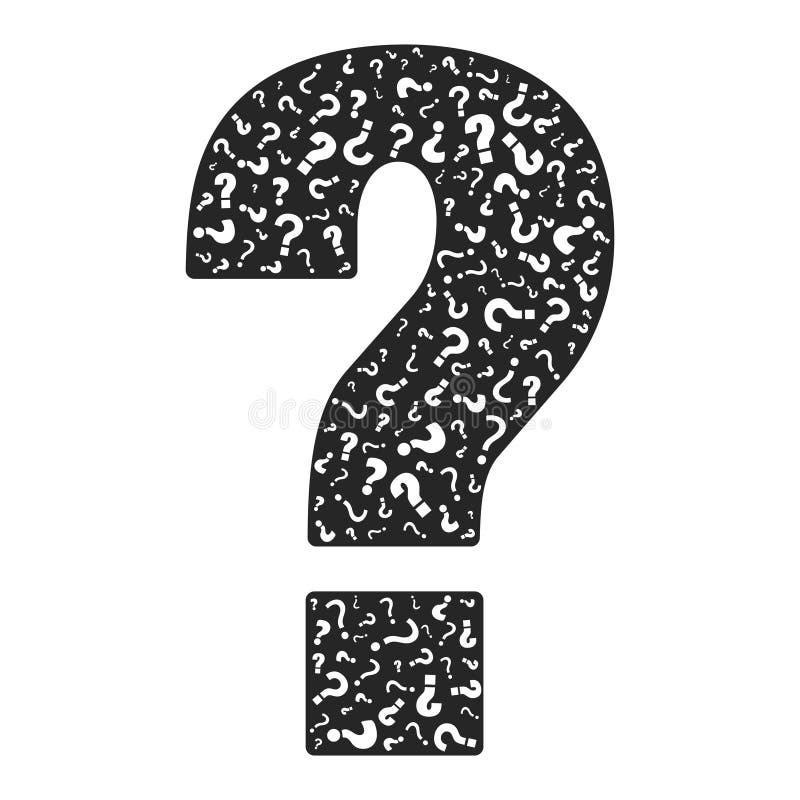 A Black Question Mark is Filled with a Bunch of Random Small White ...